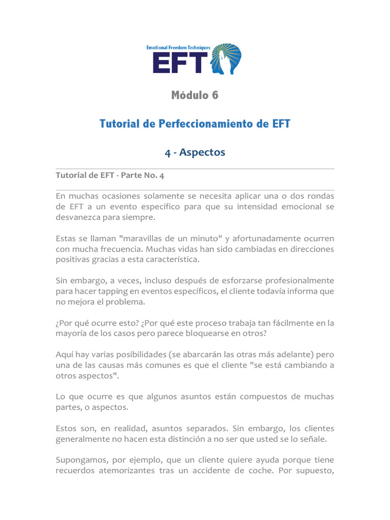 Identificando Aspectos en EFT | PDF | Las emociones | Sicología