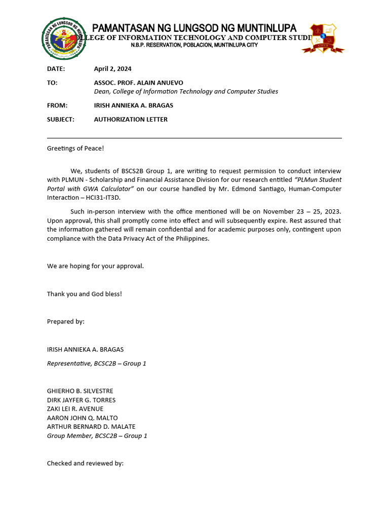 Authorization-Letter Sample | PDF