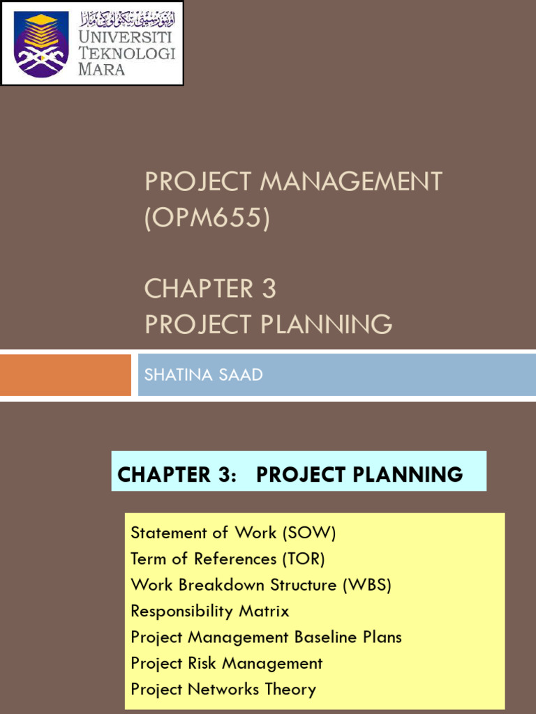 Chapter 3 @ Project Planning @ OPM655 | PDF | Project Management Chapter 3 @ Project Planning @ OPM655 | PDF | Project Management