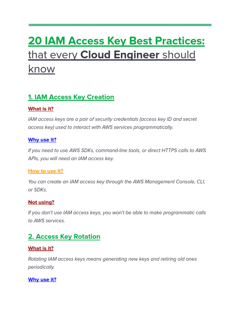 20 Iam Access Key Best Practices Pdf Superuser Command Line Interface