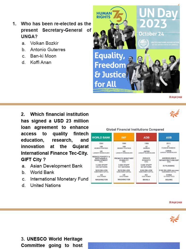 UN & International GK 2024 | PDF | United Nations | International Relations