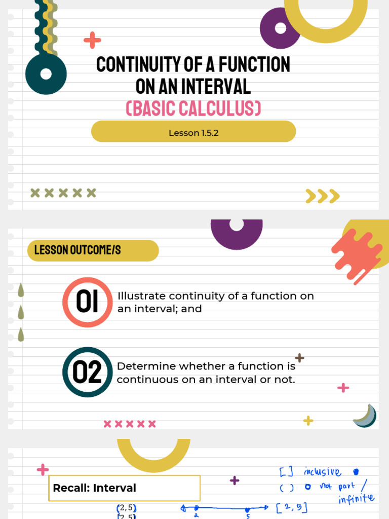Lesson 1.5.2 Continuity of A Function On An Interval | PDF