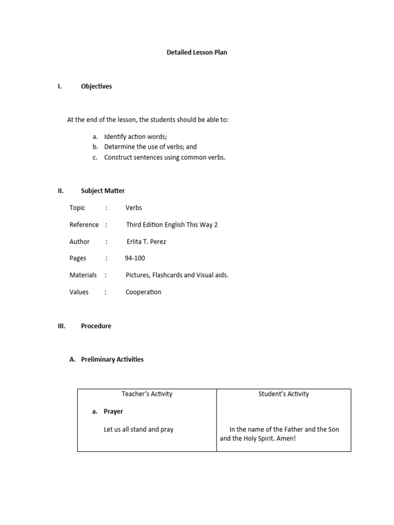 Final Detailed Lesson Plan | PDF