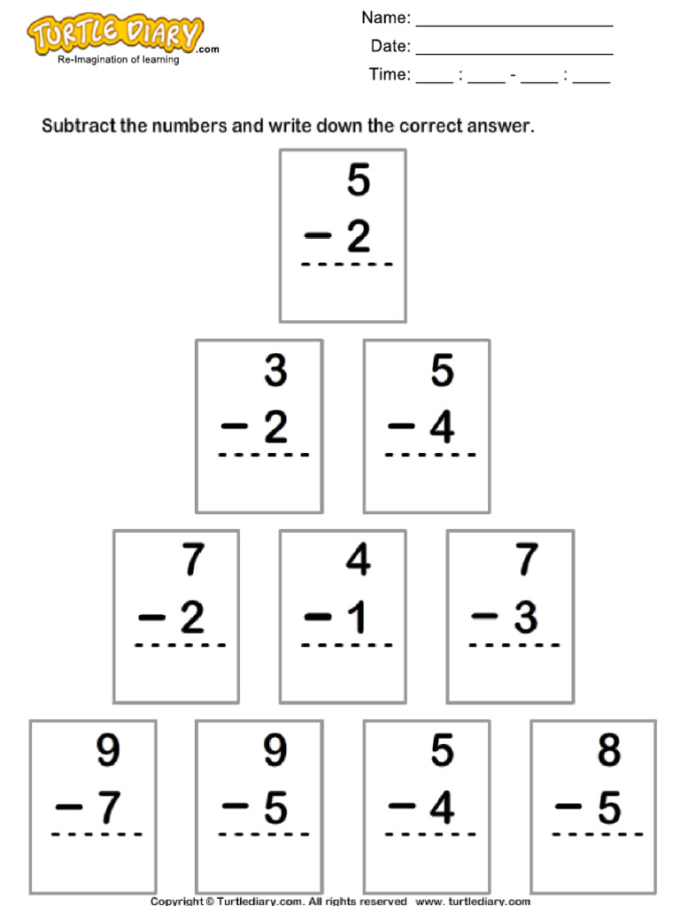 Single Digit Subtraction Within Ten | PDF