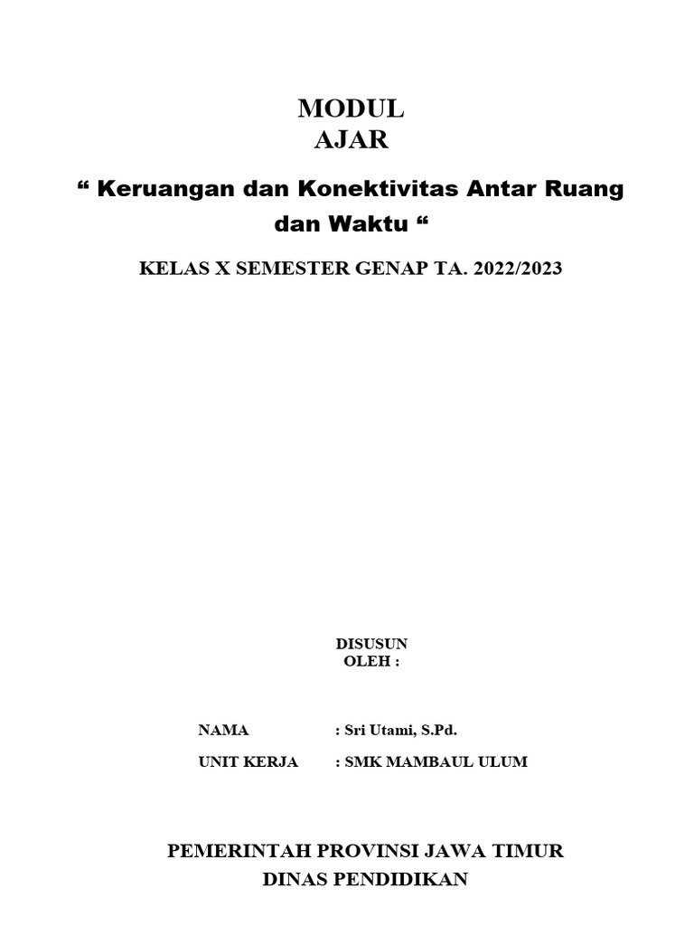 Modul Ajar Keruangan dan Konektivitas | PDF