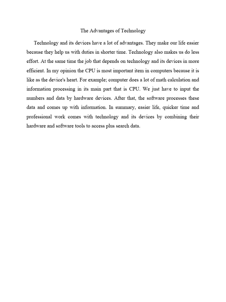Benefits of Technology in Daily Life | PDF