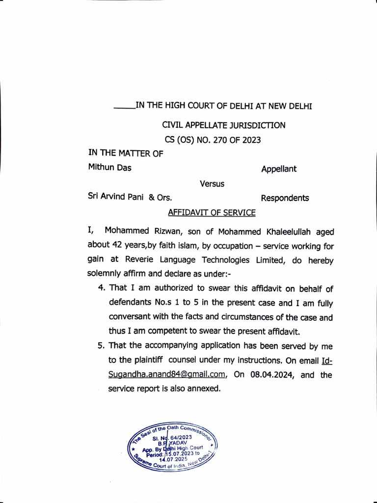 Affidavit of Summons... 2 | PDF