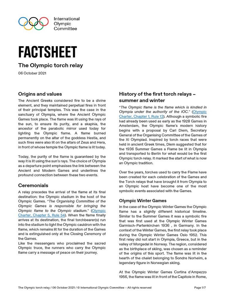 The Olympic Torch Relay | PDF | International Sports Competitions | Sports