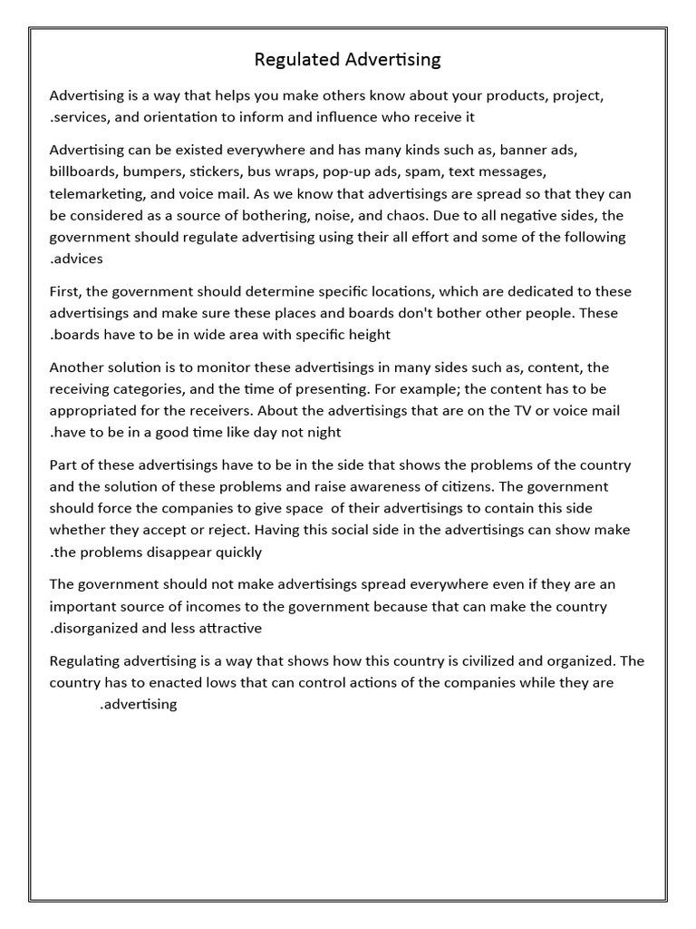 Regulating Advertising Effectively | PDF