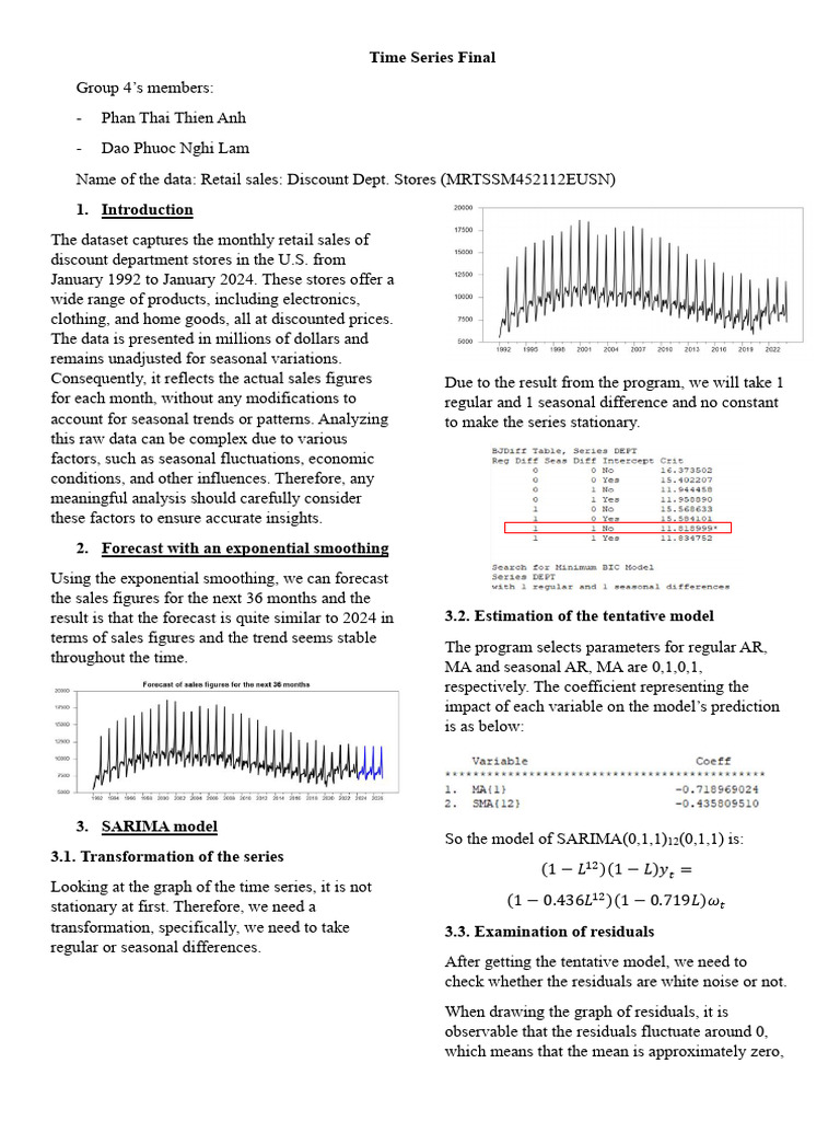 Time Series: Test For Esmooth and SARIMA | PDF | Autoregressive ...