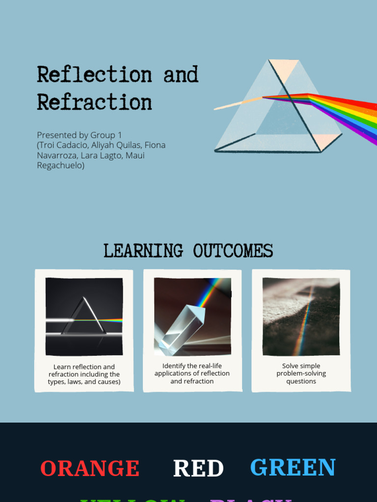 Reflection and Refracion | PDF | Reflection (Physics) | Refraction