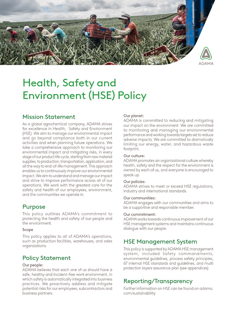 HSE Policy | PDF | Audit | Occupational Safety And Health