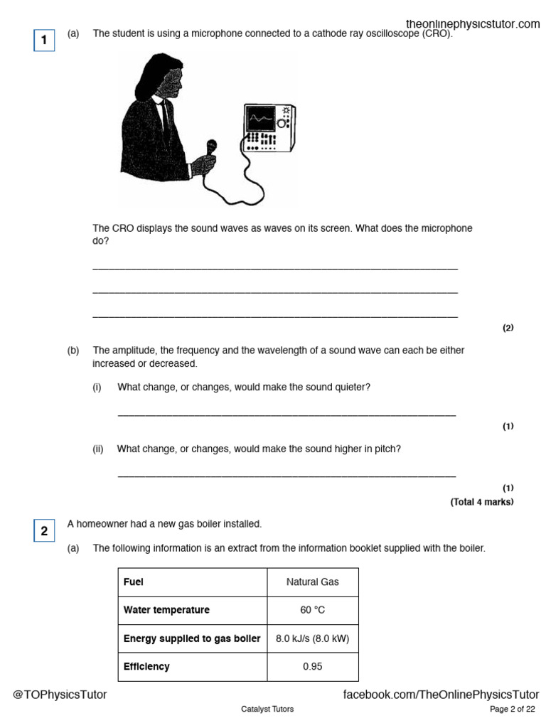 GCSE - AQA - Energy Transfers in Everyday Appliances - QP | PDF ...