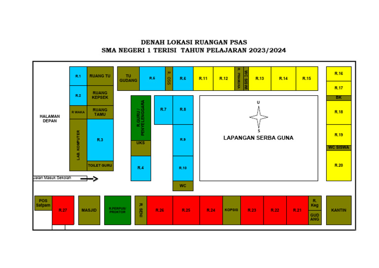 Denah Ruangan SMA Negeri 1 Terisi | PDF