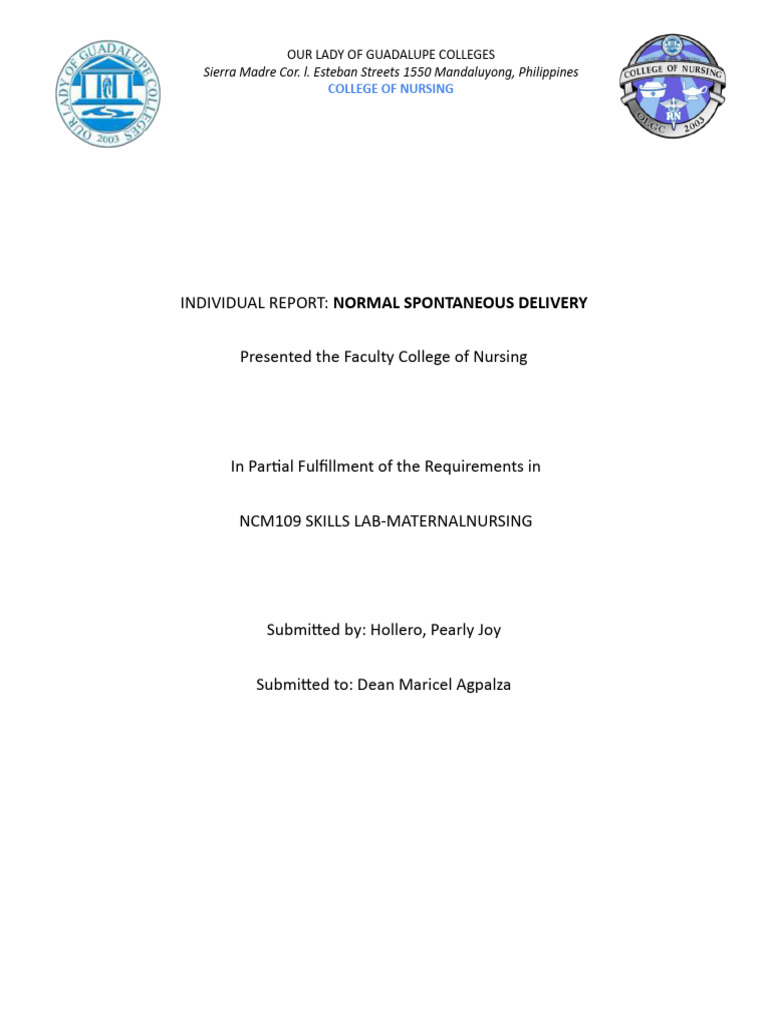 Normal Spontaneous Delivery Overview | PDF | Childbirth | Health Care