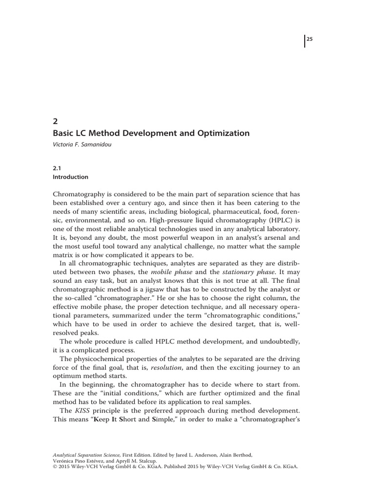 Analytical Separation Science - 2015 - Samanidou - Basic LC Method ...