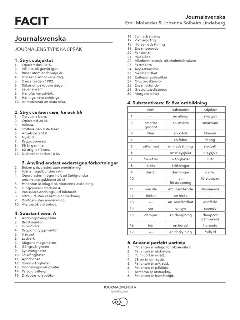 FACIT Journalsvenska | PDF