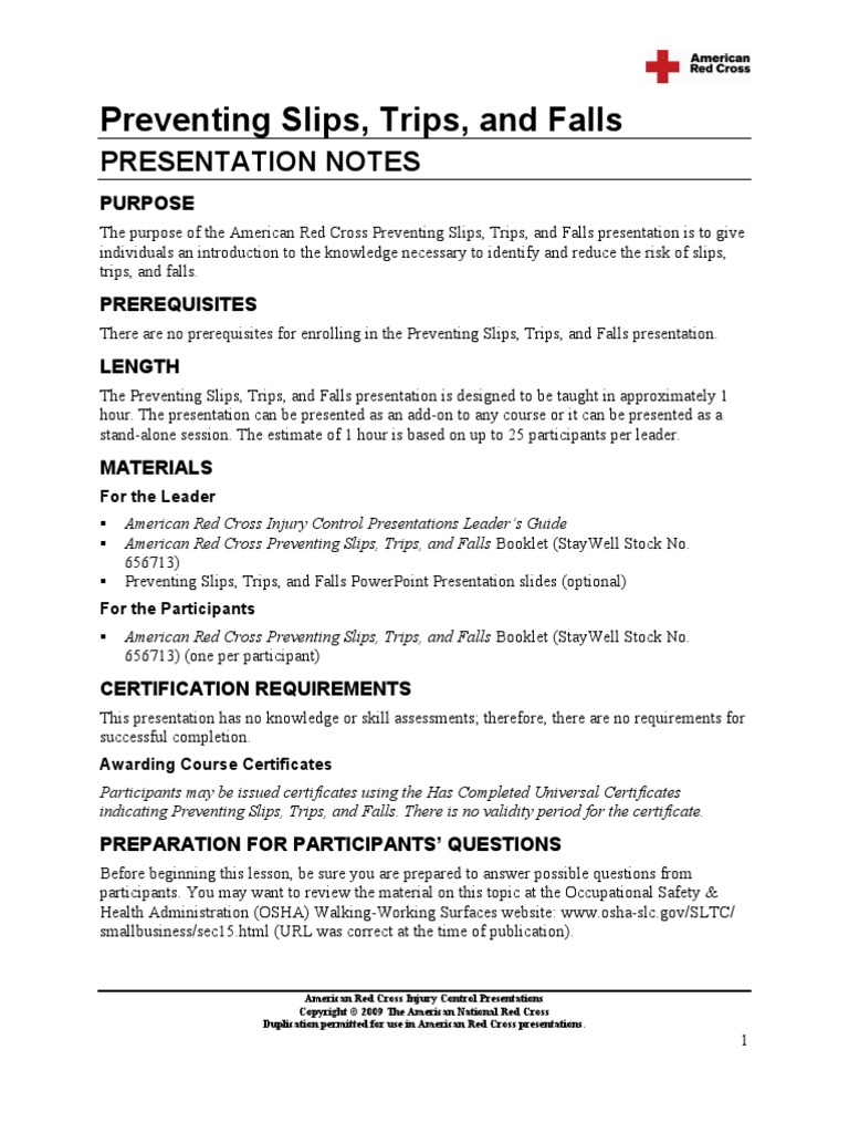 Slip Trip Fall Prevention | PDF | Occupational Safety And Health ...