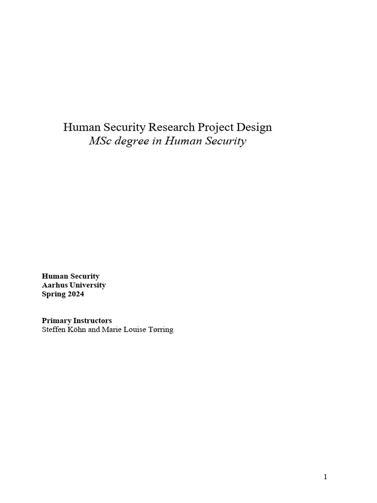 Human Security_Research Project Design, Course Plan_Spring 2024_FINAL ...