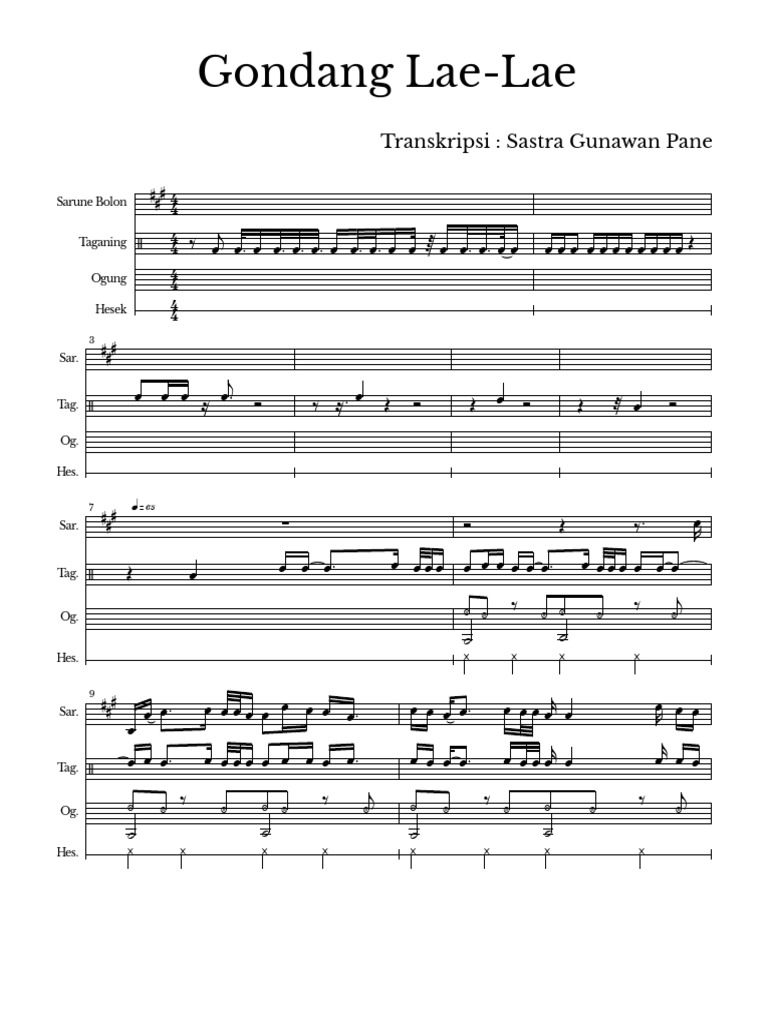 Gondang Lae-Lae Transkripsi | PDF