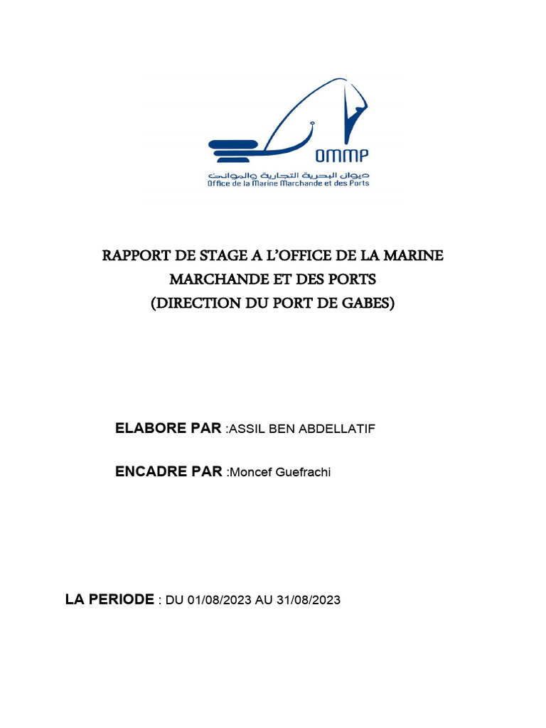 Rapport de Stage à l'OMMP Gabès | PDF | Comptabilité | Budget
