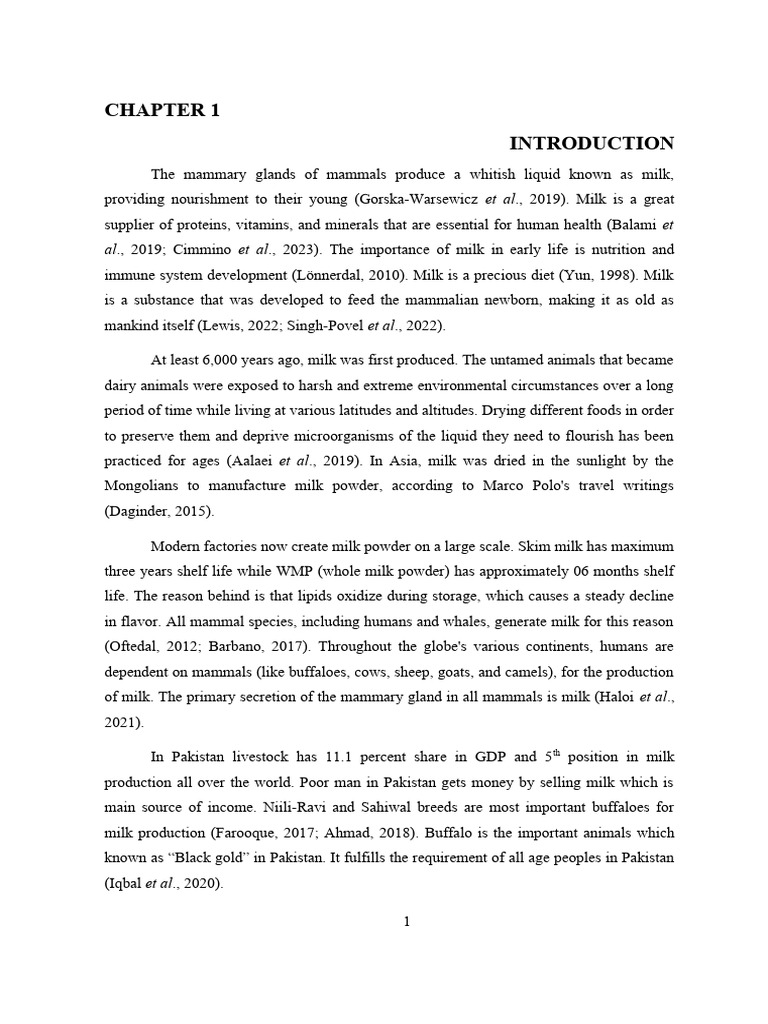 Chapter 1 | Download Free PDF | Milk | Powdered Milk