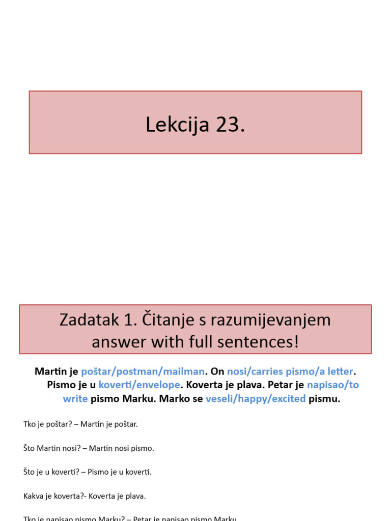 Lekcija 23 | PDF