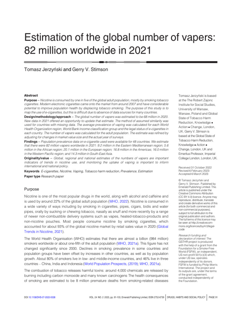 10 1108 - DHS 07 2022 0028 | PDF | Tobacco Smoking | Addiction