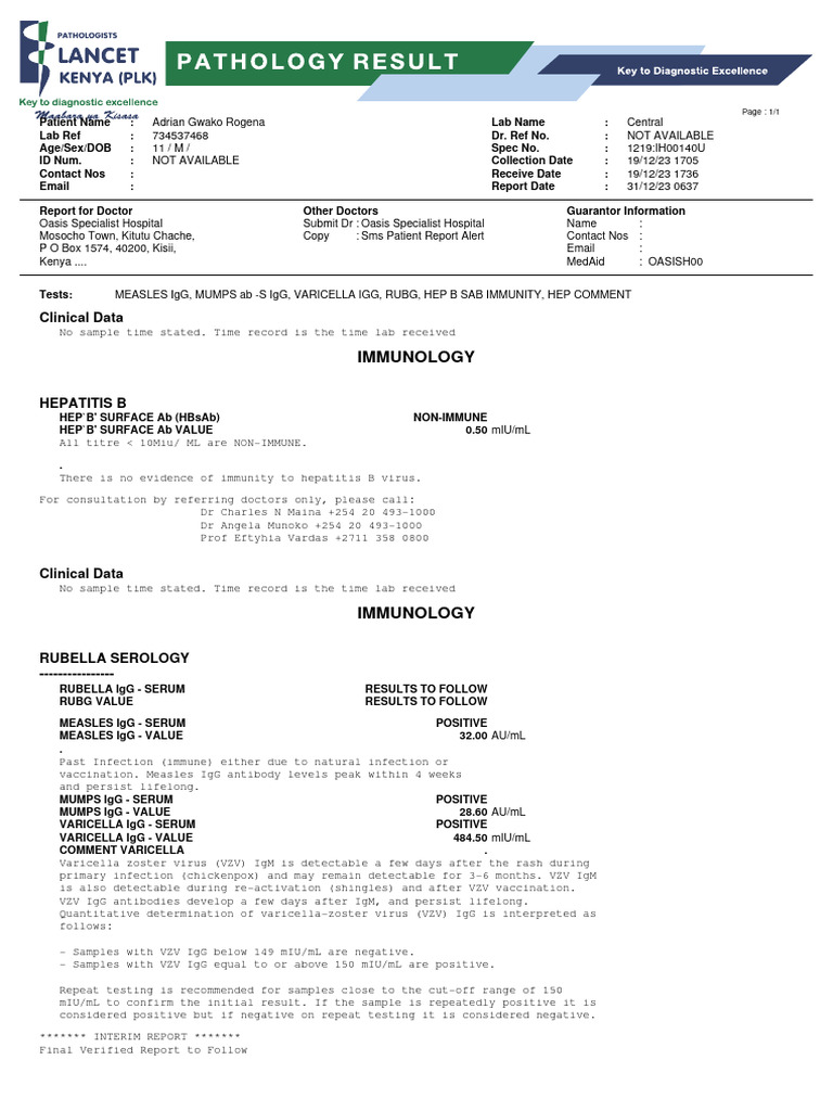 MR Adrian Gwako Rogena - M - NOT AVAILABLE | PDF | Epidemiology ...