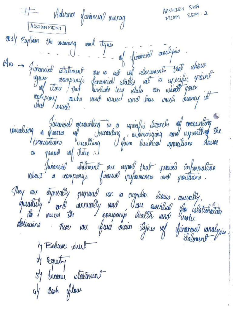 Aashish Sharma Mcom Sem 2, AFM | PDF