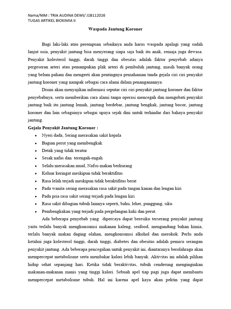 Waspada Jantung Koroner | PDF