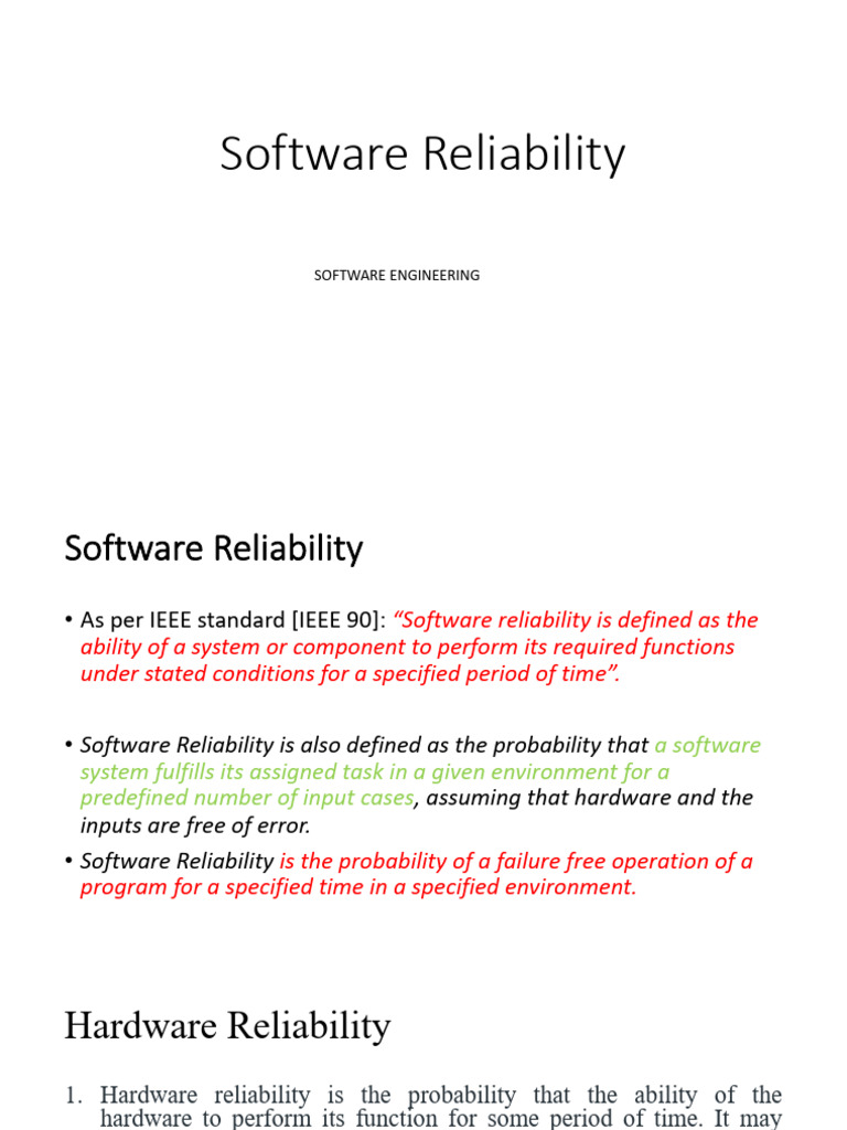 Software Reliability | PDF | Reliability Engineering | Performance Indicator