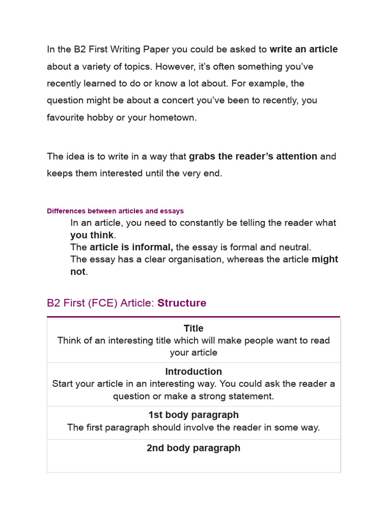FCE Article | PDF | Essays | Human Communication