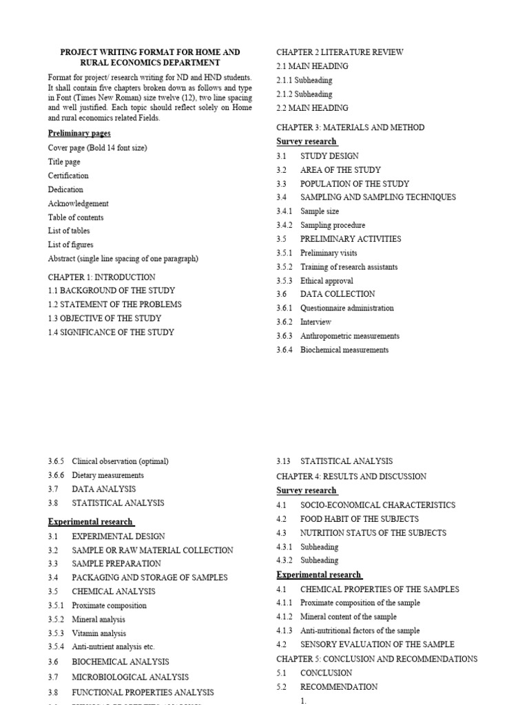 Project Format and Seminar Format | PDF | Sampling (Statistics) | Survey Methodology
