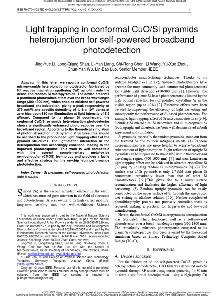 Light Trapping In Conformal Cuo Si Pyramids Pdf Atomic Force