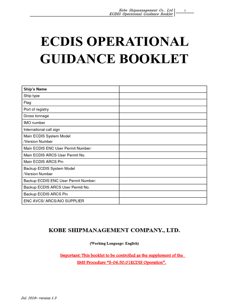 ECDIS OPERATION GUIDANCE BOOKLET (Ver.1.3) | PDF | Navigation