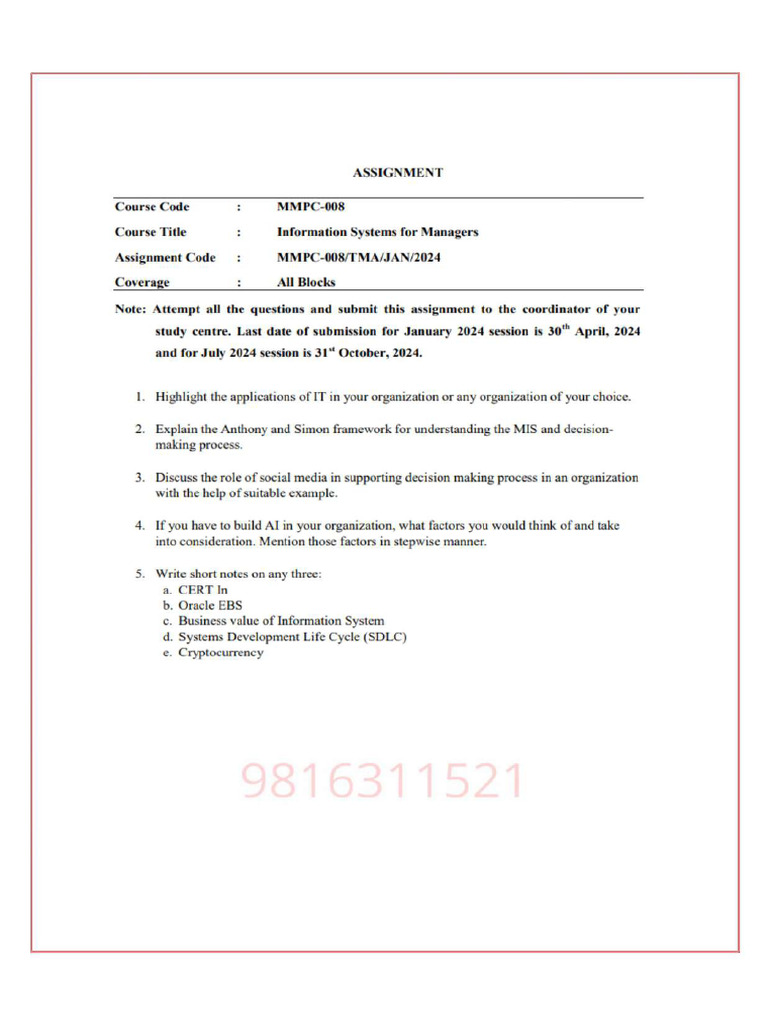 MMPC 008 23-24 @Assignment_Solved_IGNOU | PDF