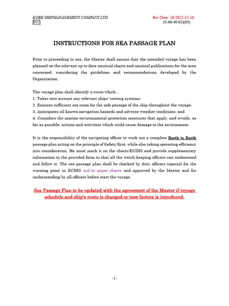 Sea Passage Planning Guide | PDF | Navigation | Ships