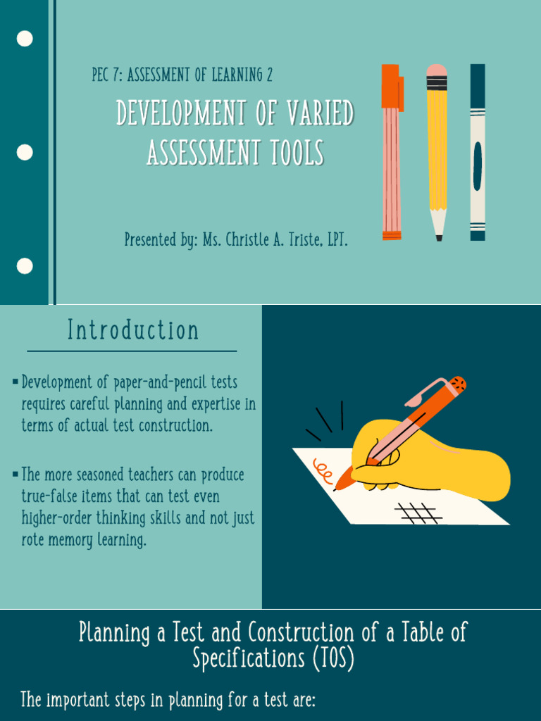 Lesson 4 Varied Assessment Tools | PDF | Multiple Choice | Learning