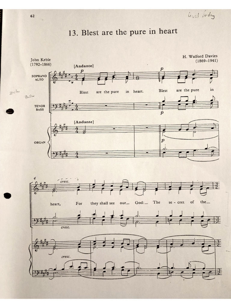 Blest Are The Pure in Heart | PDF | Choral Music | Choral Compositions