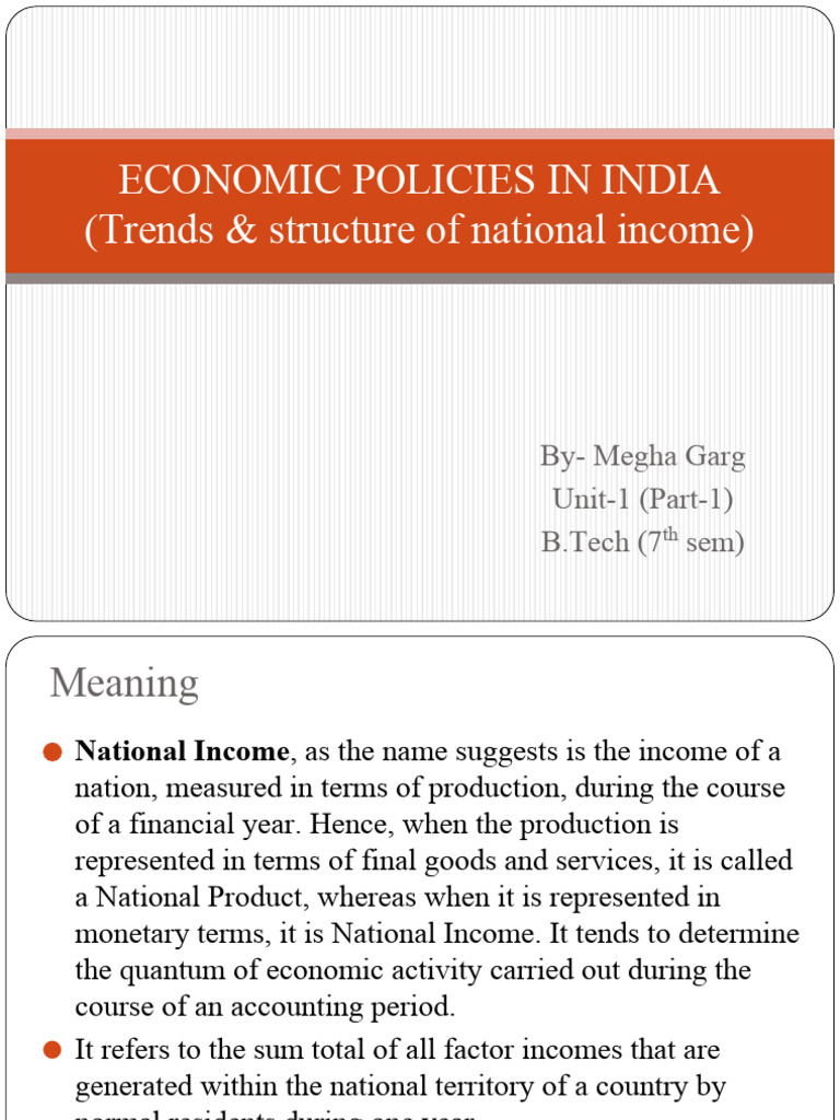 01 - Trends and Structure of National Income | Download Free PDF ...
