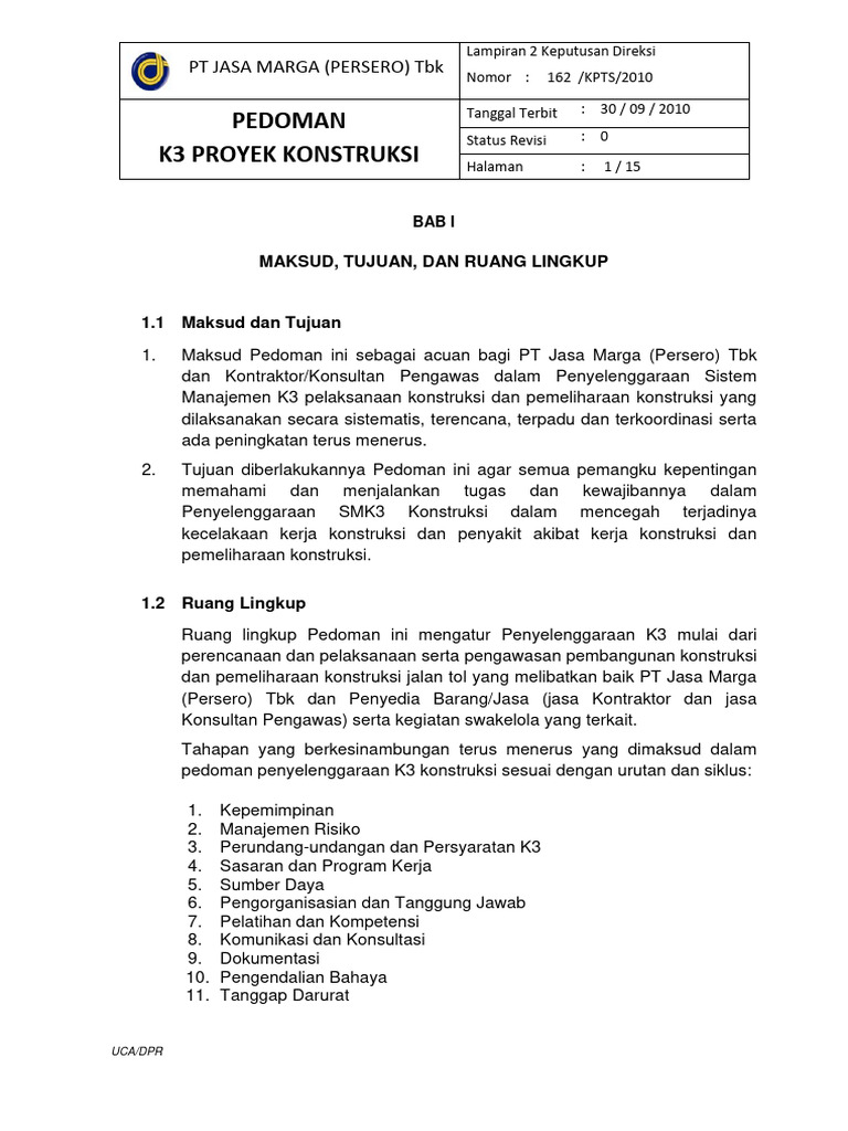 Pedoman K3 Proyek Konstruksi | PDF