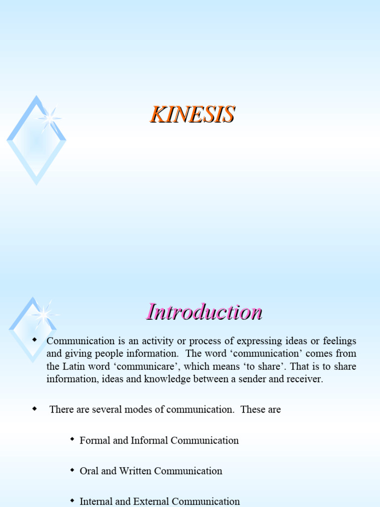 Kinesis | PDF | Communication | Nonverbal Communication