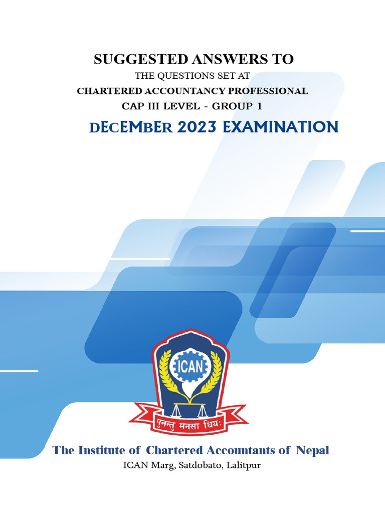 Suggested Answers - Dec 2023 - CAP III - Group 1 | PDF | Fair Value ...