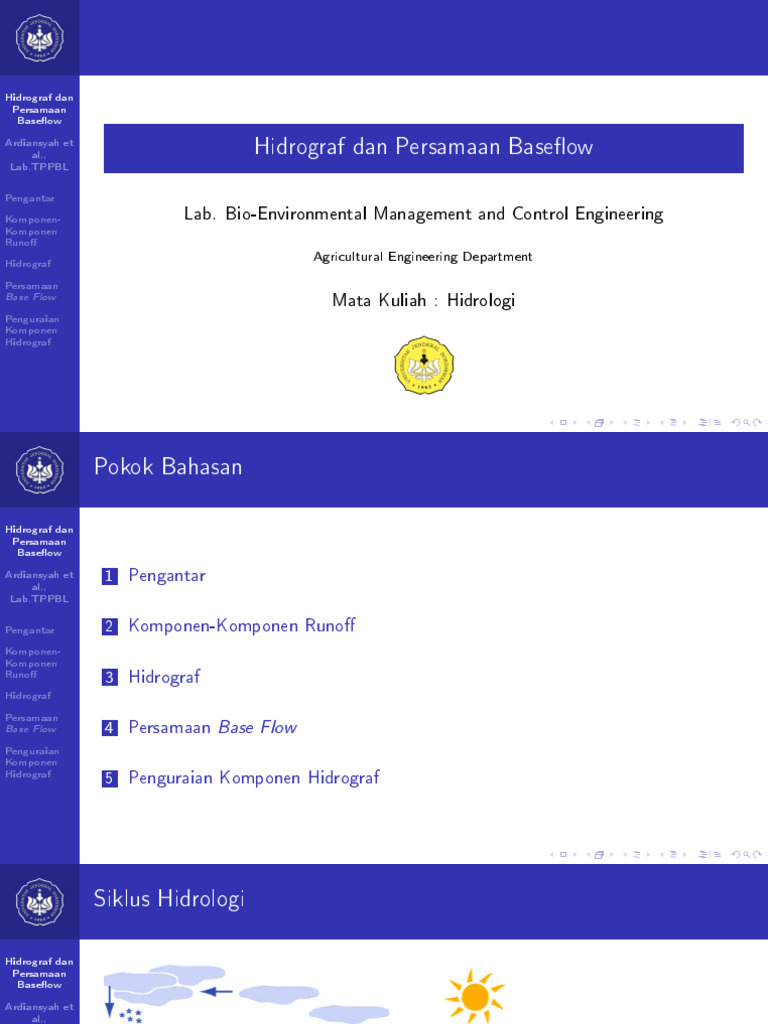 Hidrograf Dan Persamaan Baseflow | PDF