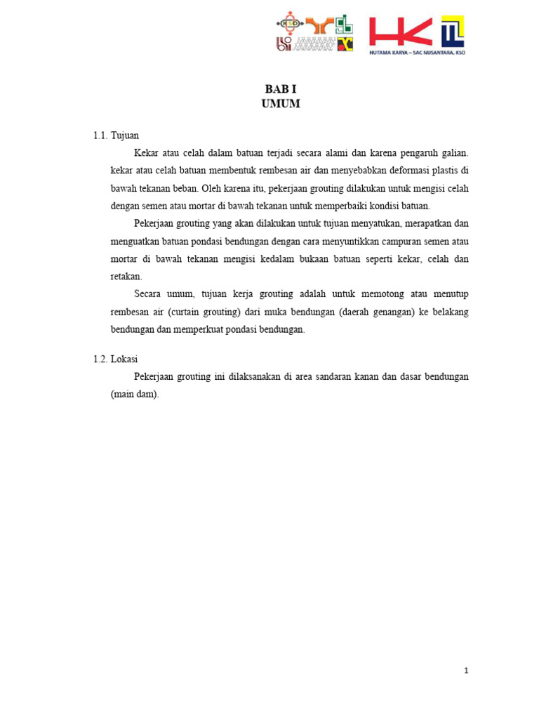 Method Statement Trial Grouting | PDF