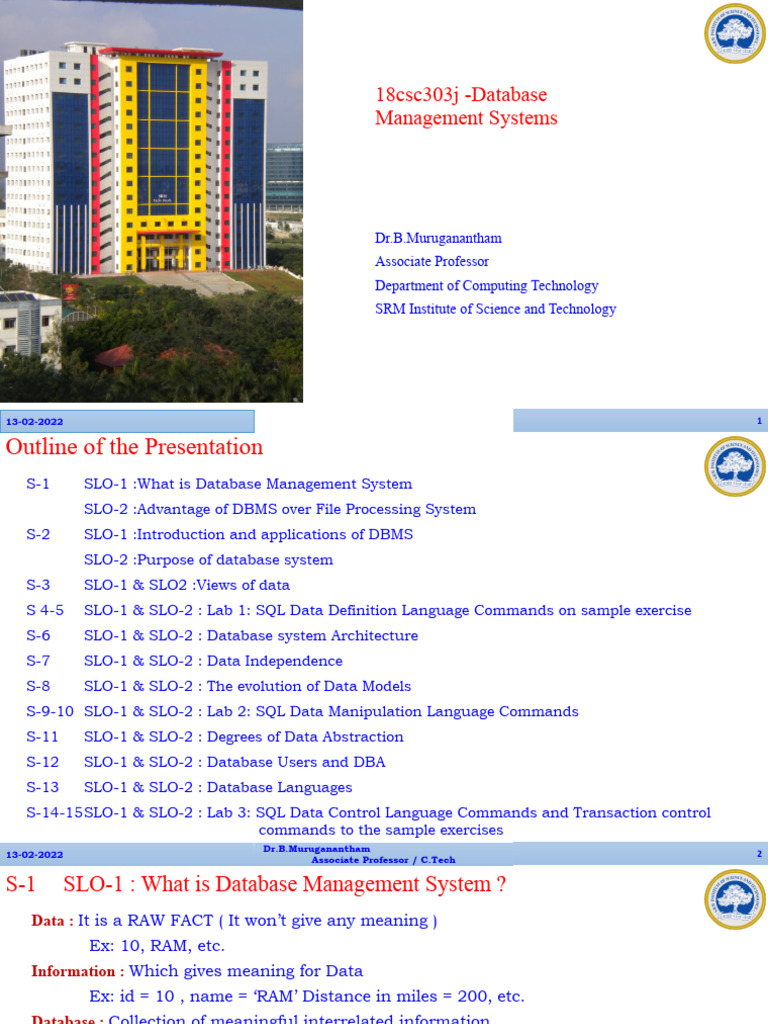 Overview of Database Management Systems | PDF | Databases | Sql