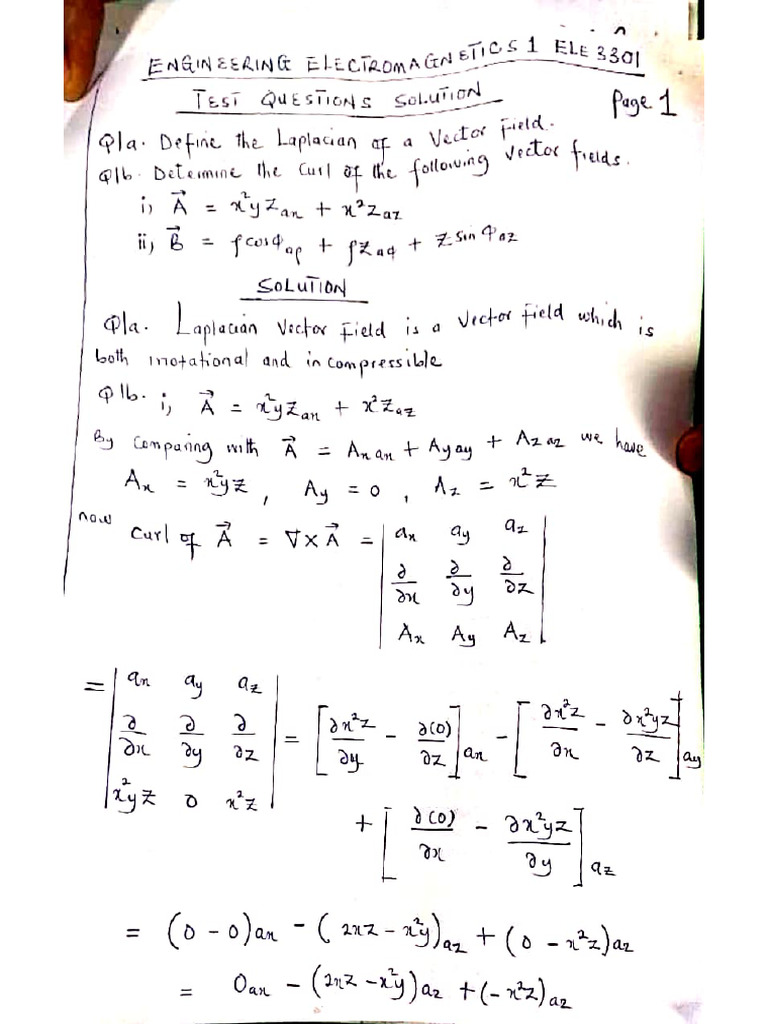 Electromag Test Soln by Engr Voltage & Salahuddeen | PDF
