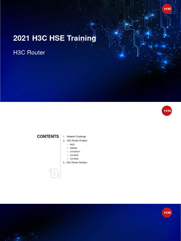 【HSE】2021 HSE Training - Product Certified - H3C Router | PDF ...