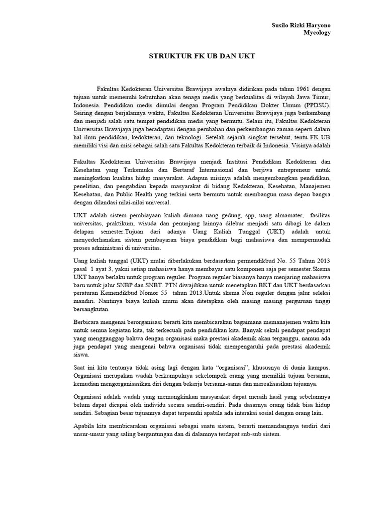 Struktur FK UB Dan UKT | PDF
